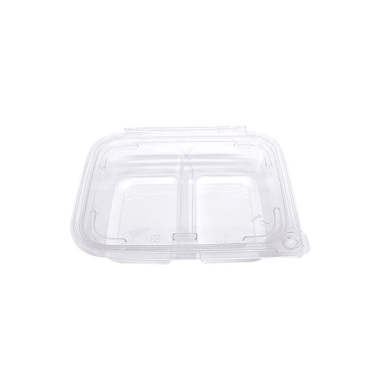 20 OZ 2-COMPARTMENT RPET CLEAR HINGED LID TAMPER EVIDENT CONTAINER ...